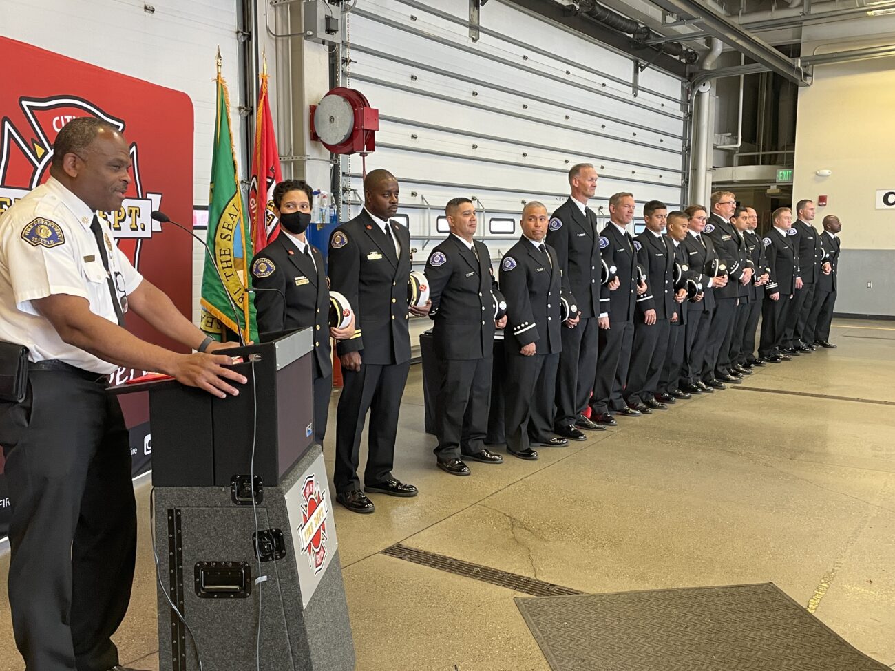 Promotional ceremony for Seattle Fire personnel - Fire Line